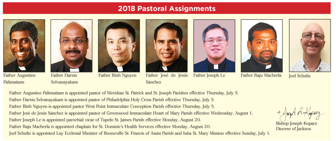 Pastoral Assignments 2018 - Mississippi Catholic